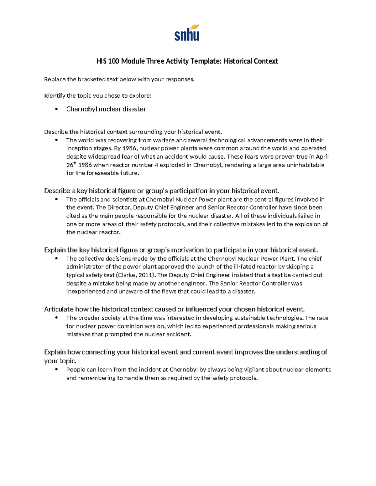 D114 HIS 100 Module Four Activity Narratives. snhu assignment materials ...