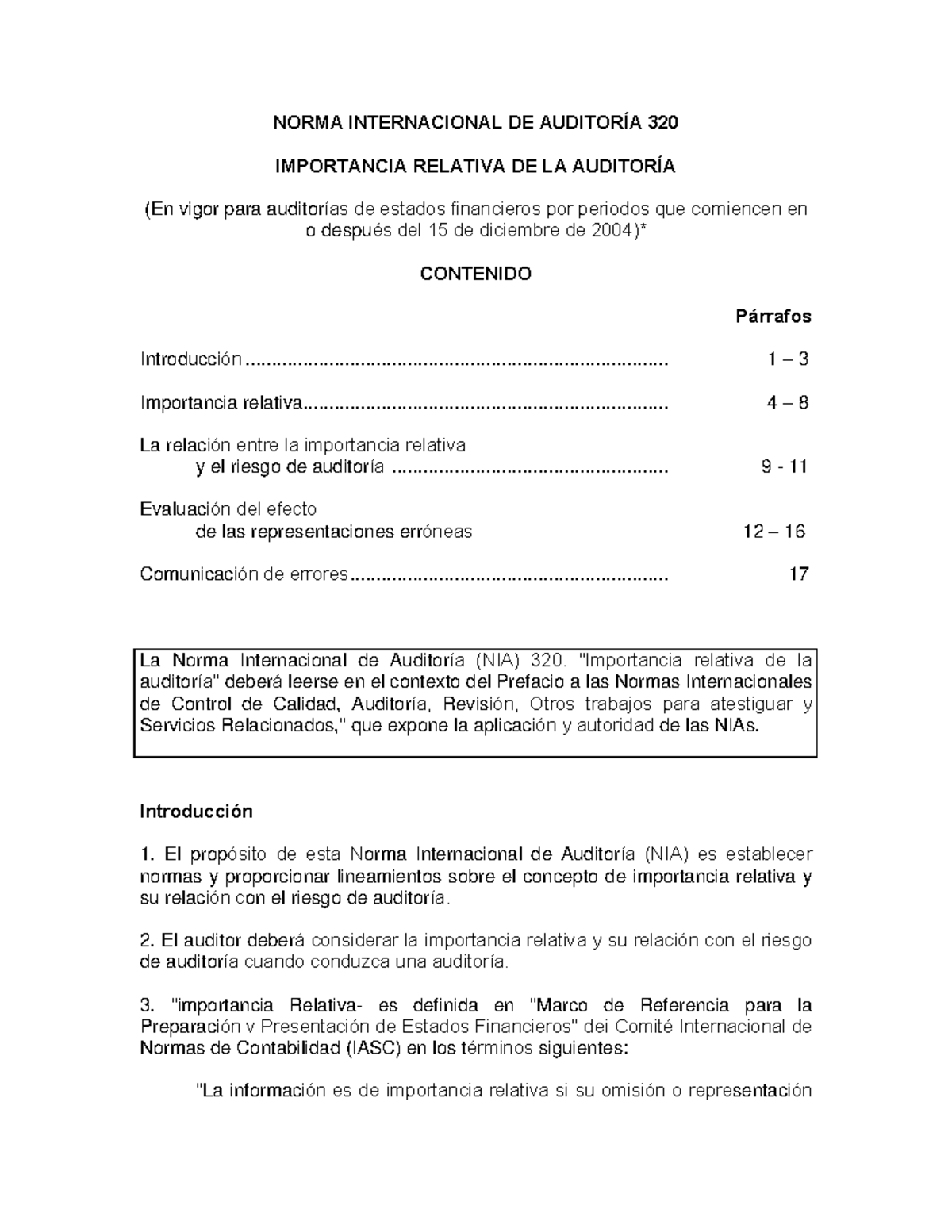 A2 NIA 320 (PDF) - descripcion de las nias - NORMA INTERNACIONAL DE ...