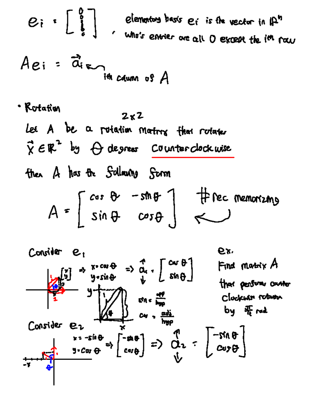 Midterm 1 Review - elementary basis ei is the vector in IR " @ i [ ¥É ] , who 's entries are ...