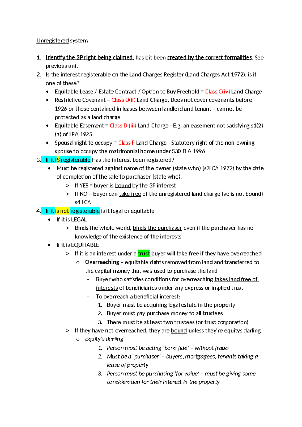 WS2&3 - Unregistered system Identify the 3P right being claimed, has ...