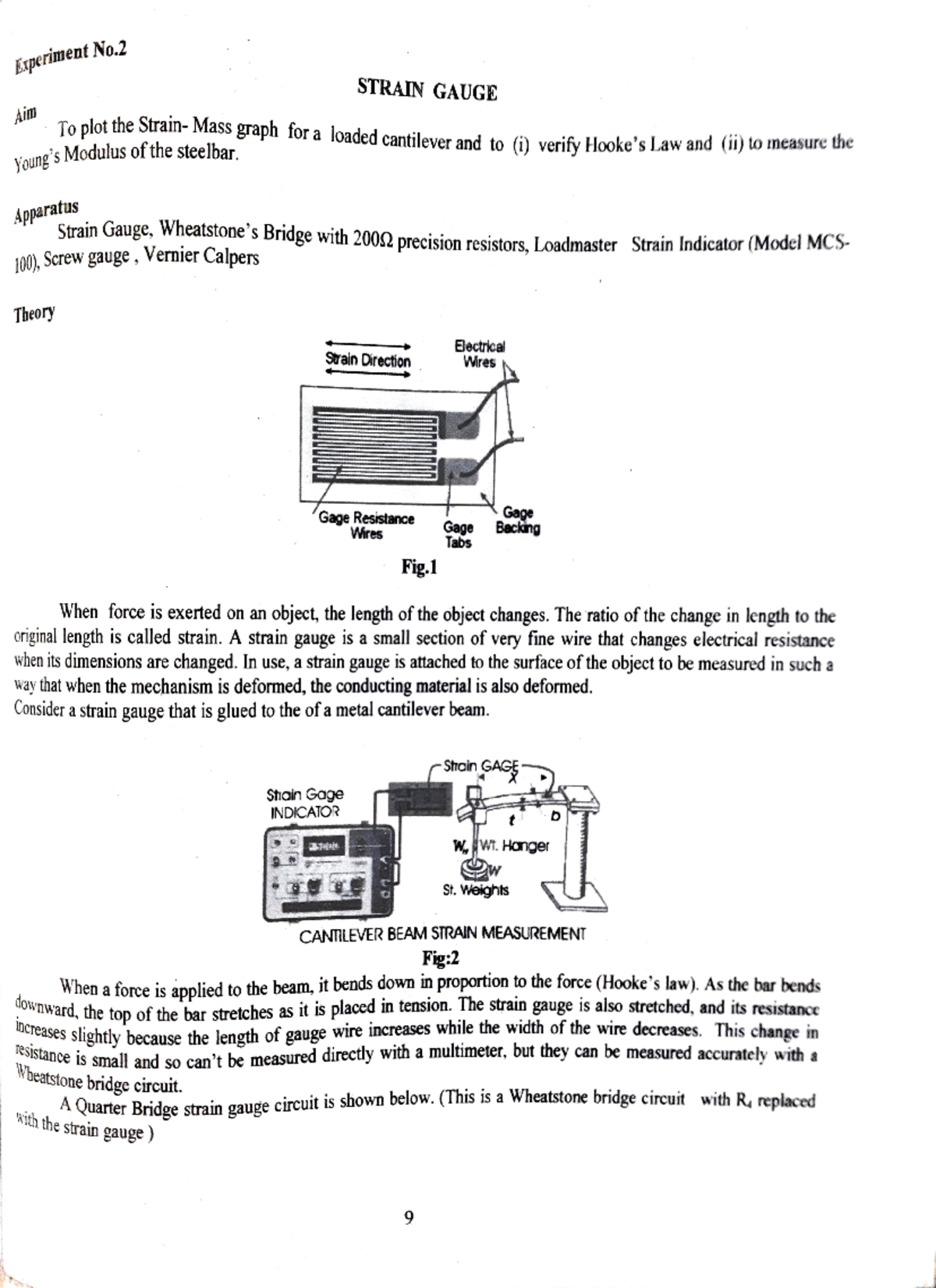 Straingauge - Ccuucucuf - ExperimentNo. ####### STRAIN GAUGE Aim To ...
