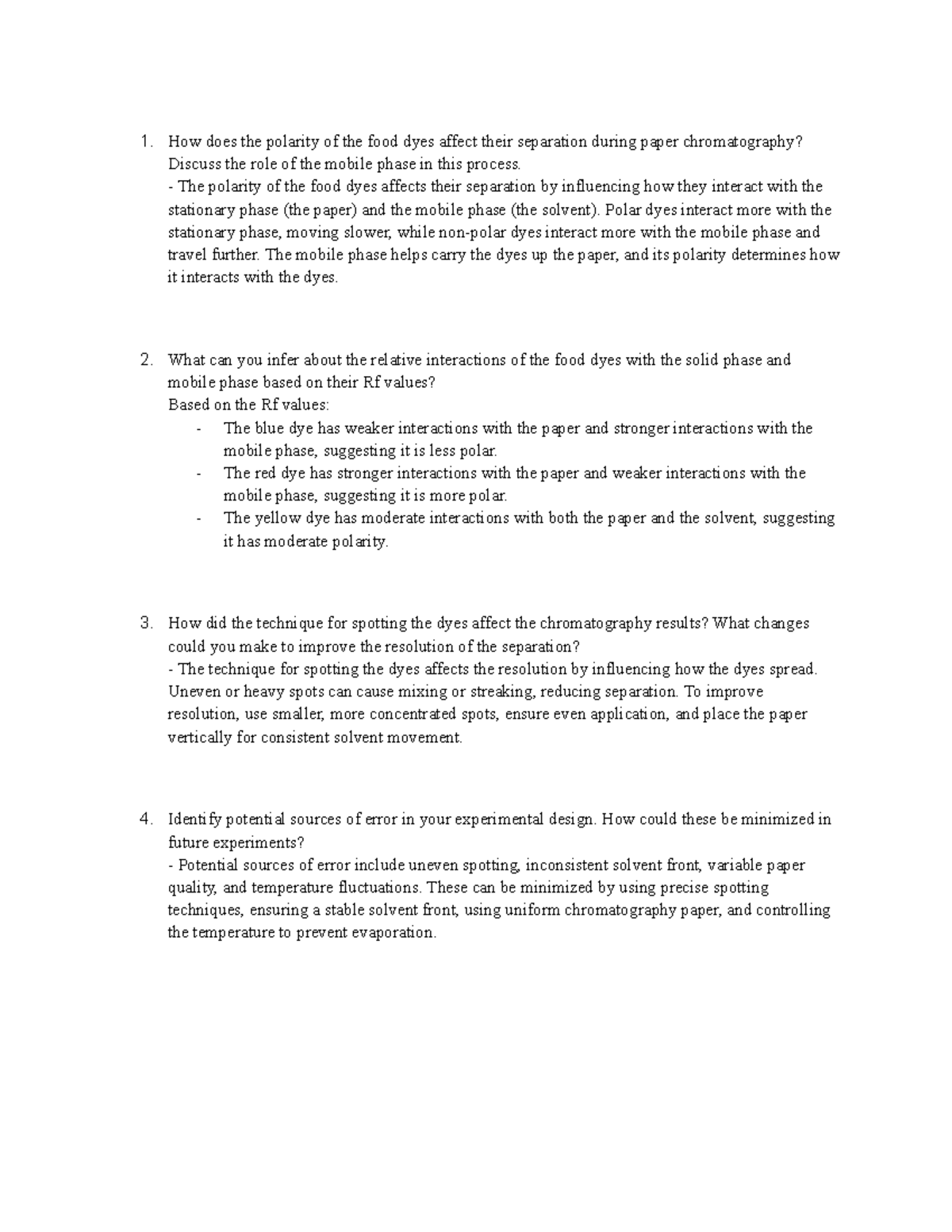 Exp 4 post lab - chemistry post lab answer sheet - How does the ...