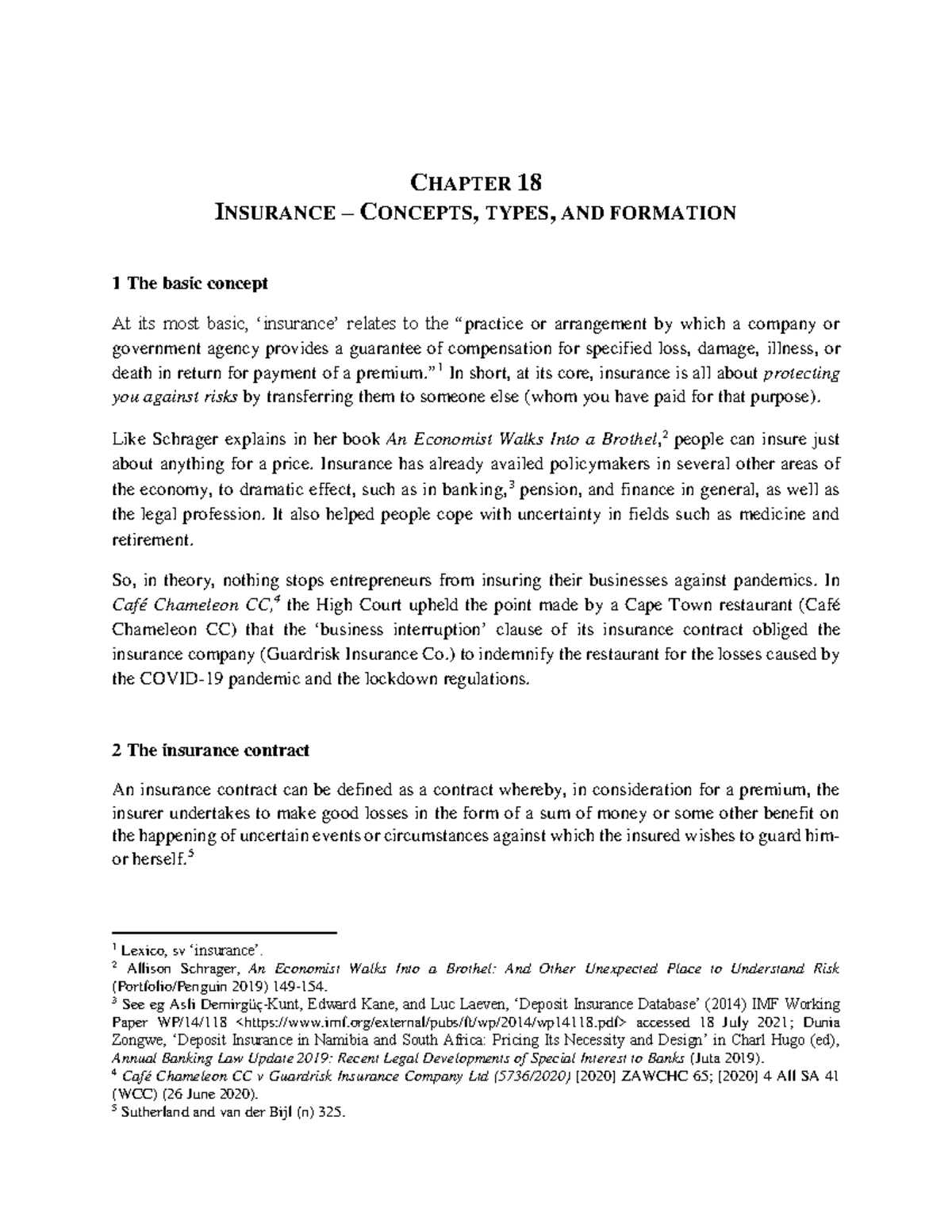 Ch 18 Insurance - concepts, types, and formation - CHAPTER 18 INSURANCE ...