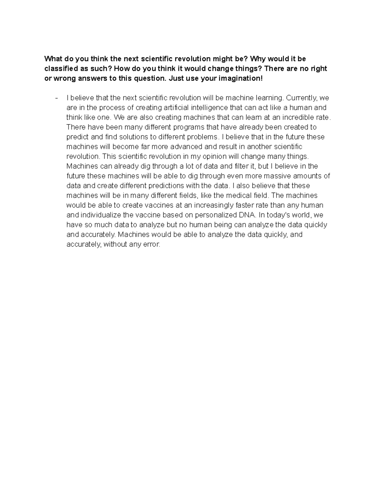 Scientific Revolution - Just use your imagination! I believe that the ...