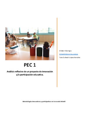 PEC VMM La Eccuela Infantil en España - PEC LA ESCUELA DE EDUCACION ...