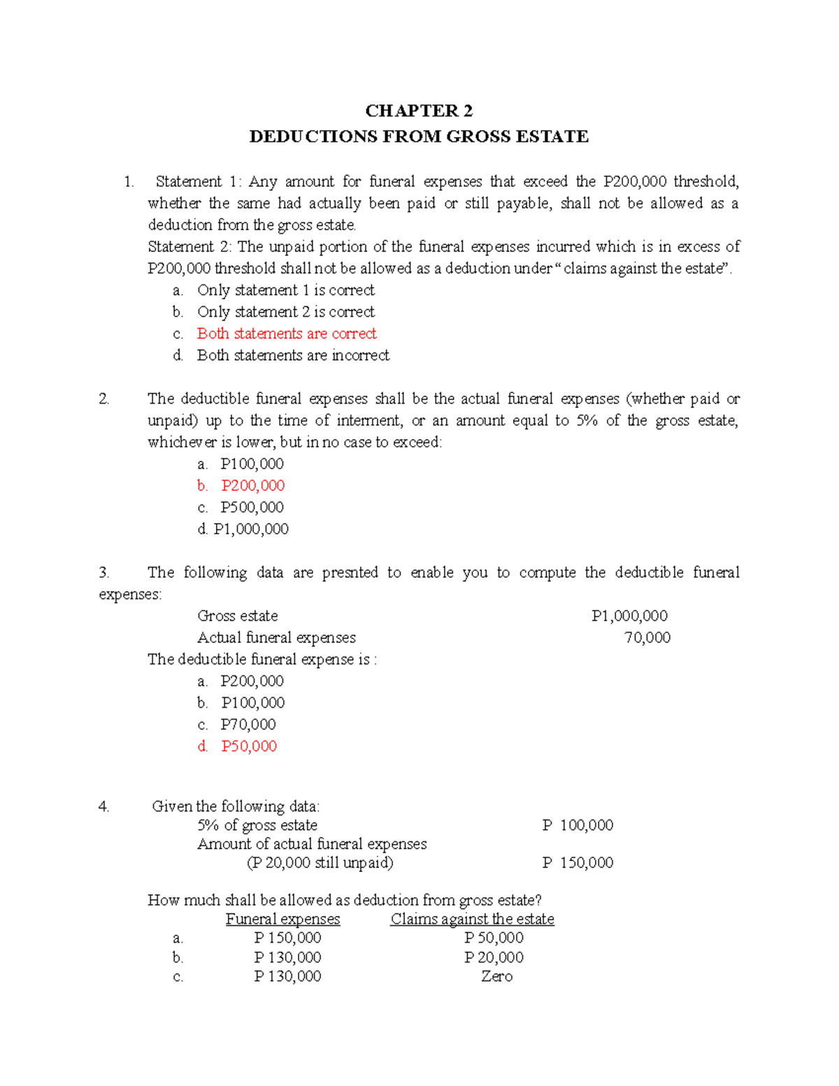 Chapter 2. Deductions from Gross Estate - CHAPTER 2 DEDUCTIONS FROM ...