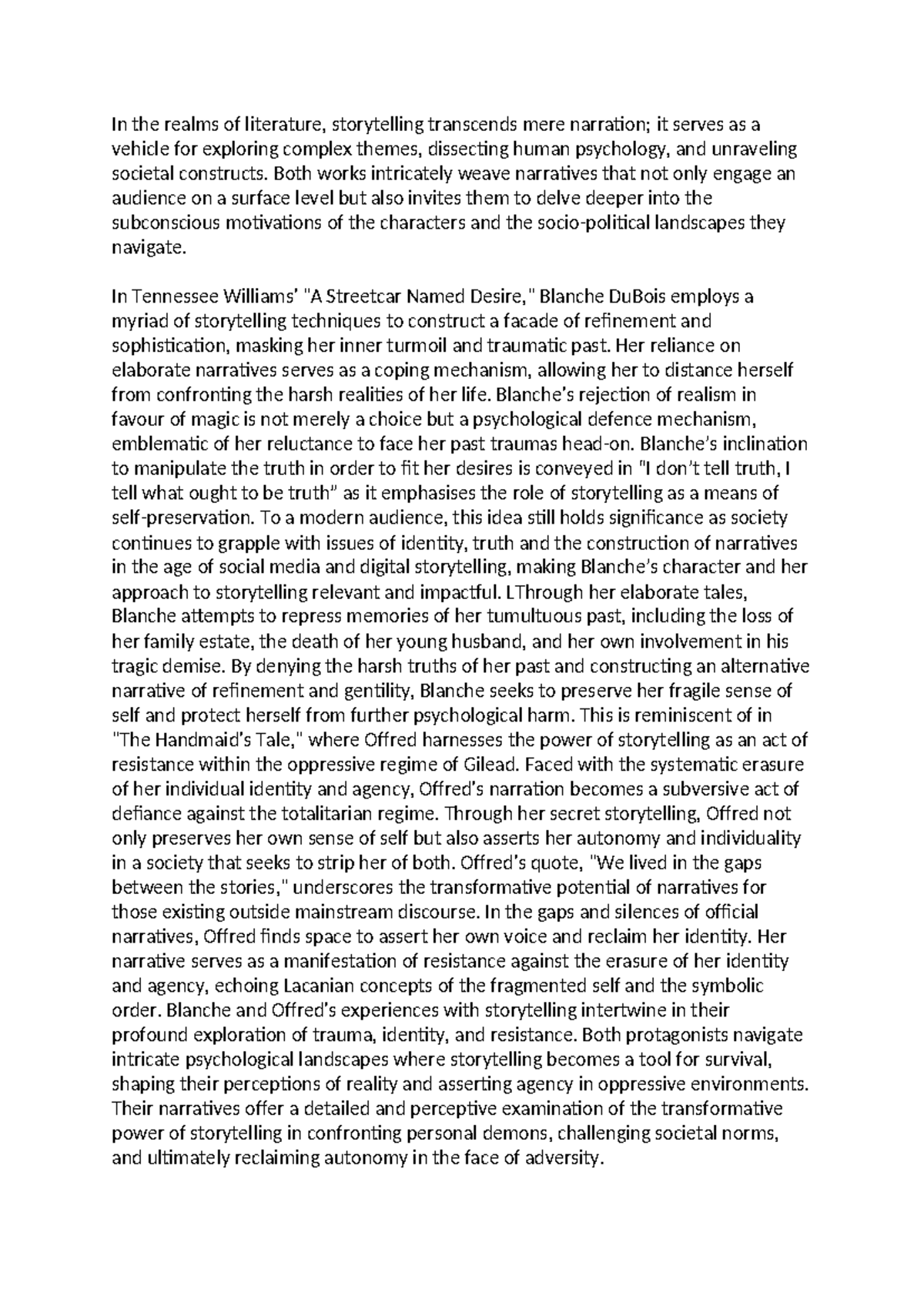 English essay storytelling - In the realms of literature, storytelling ...