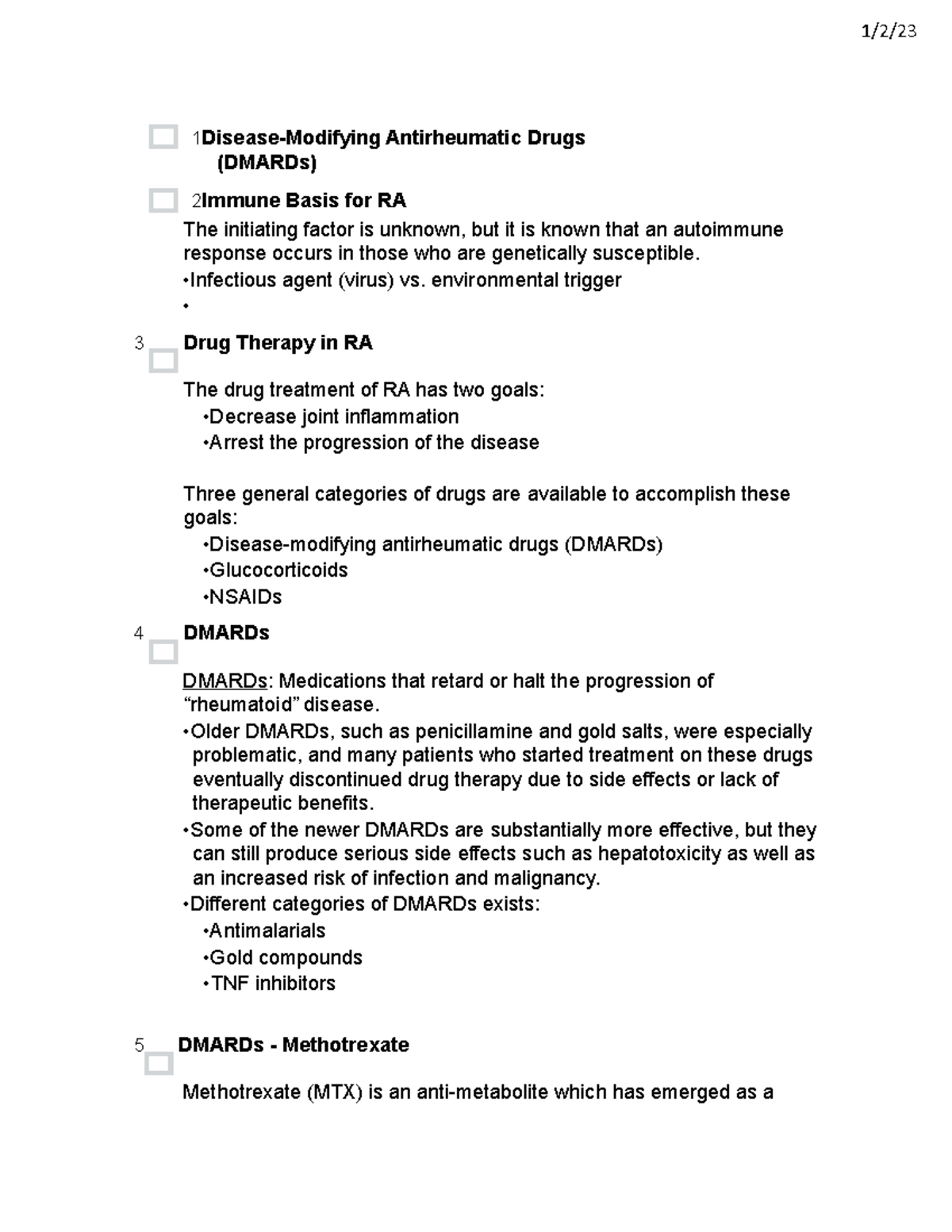 Dmards Pharmacology Lecture - 1/2/ 1 Disease-Modifying Antirheumatic ...