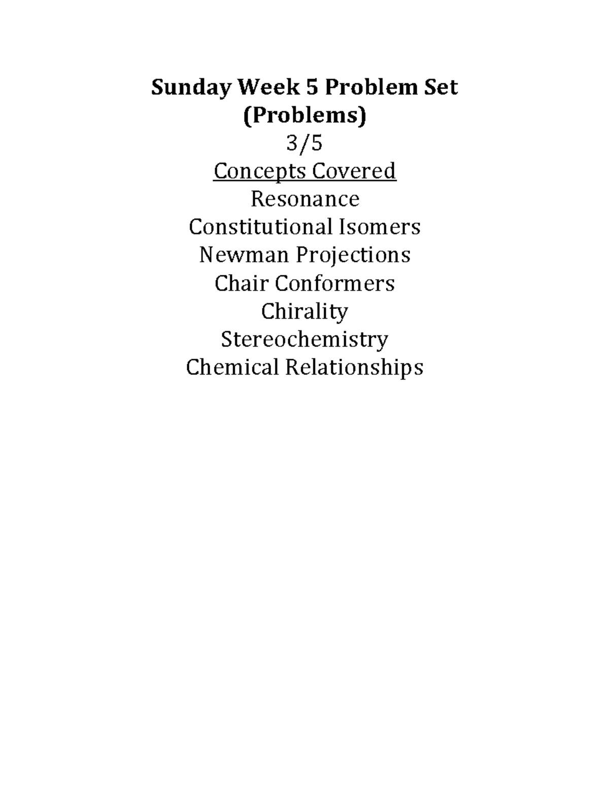 Sunday Week 5 Problems - Problem set - Sunday Week 5 Problem Set ...