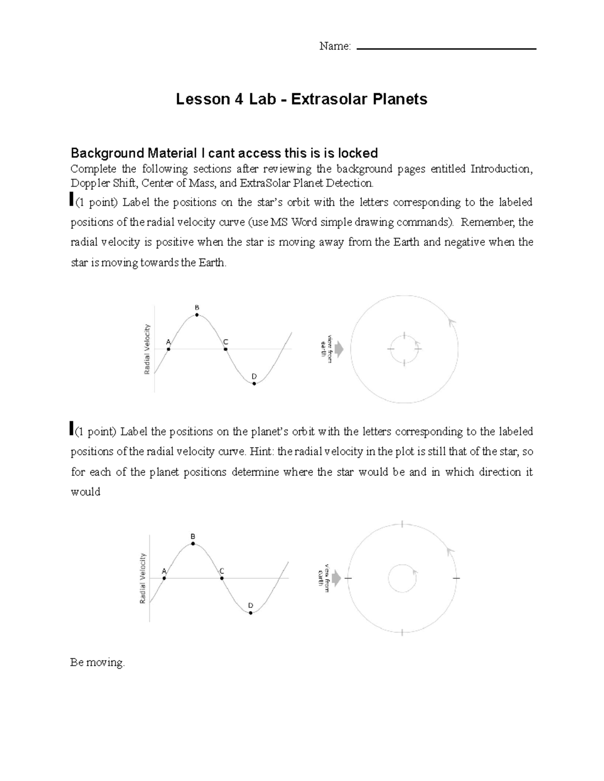 Lesson 4 Lab - Extrasolar PDF - Name: Lesson 4 Lab - Extrasolar Planets ...