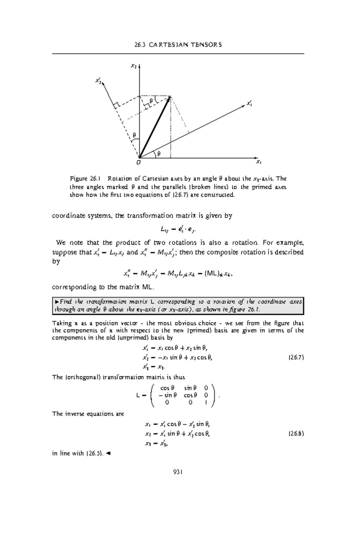 Cartesian physics - 26 CARTESIAN TENSORS O x 1 x 2 x′ 1 x′ 2 θ θ θ ...