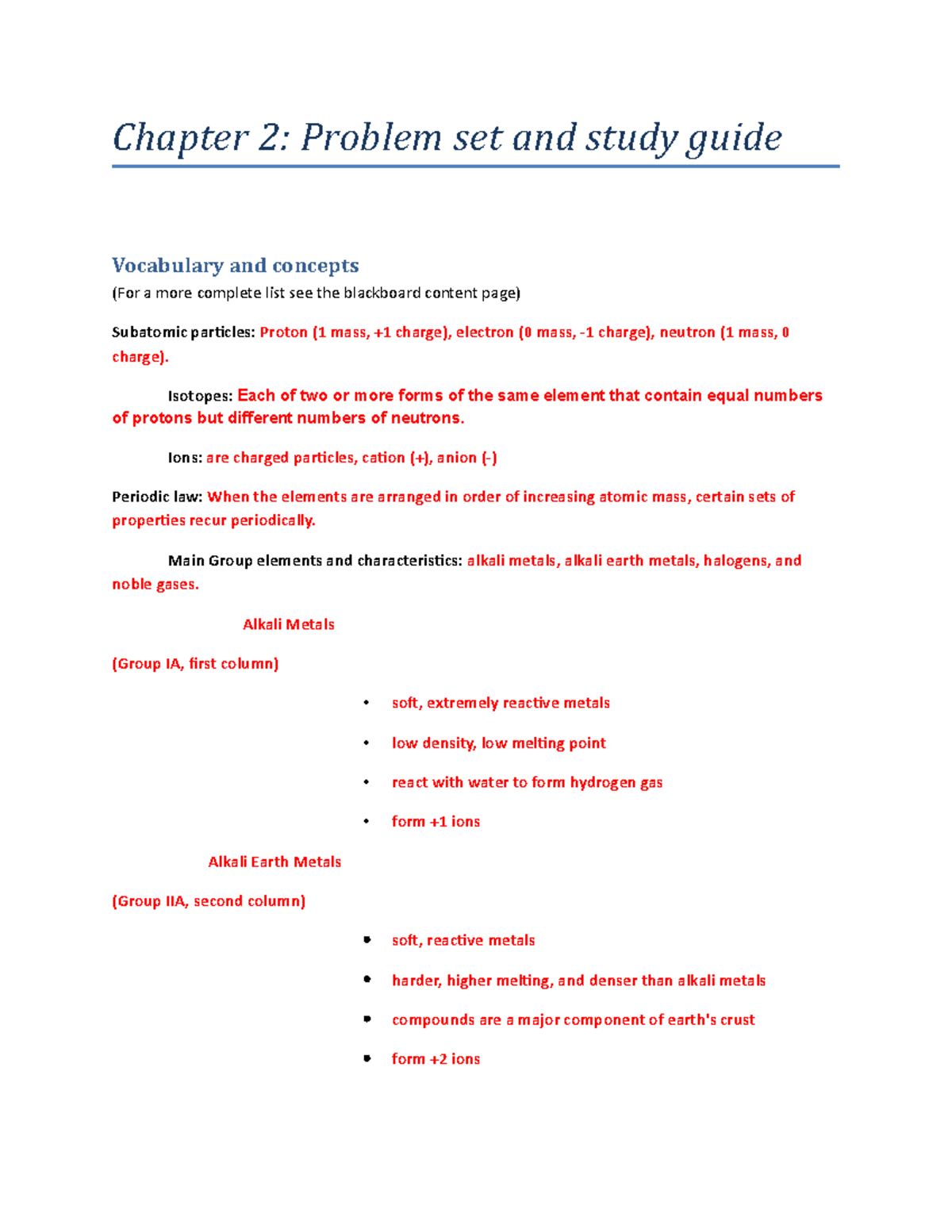 Chapter 2 study guide - CHEM103 - Jefferson - Studocu