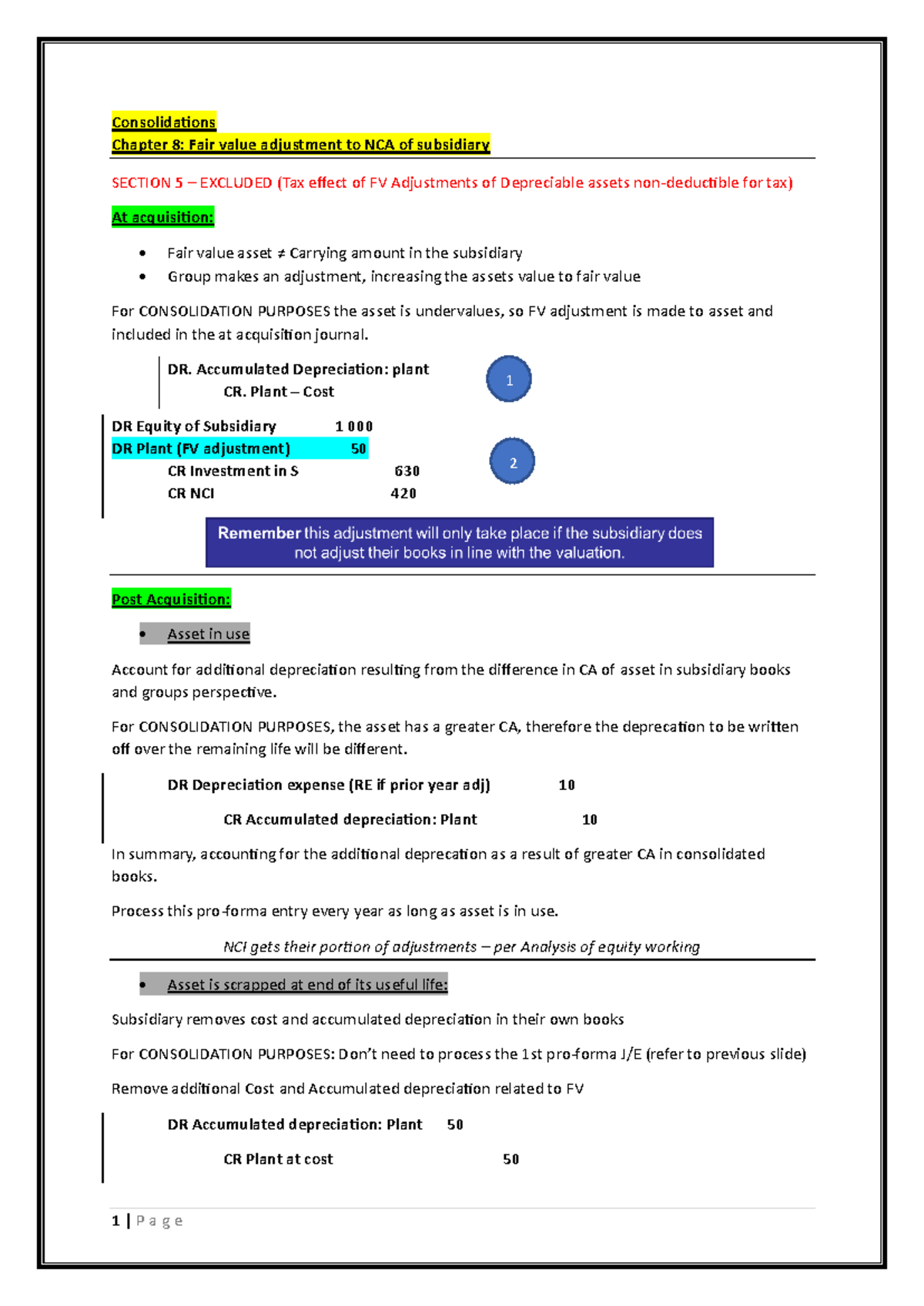 Consolidations CH 8 12 - Consolidations Chapter 8: Fair value ...