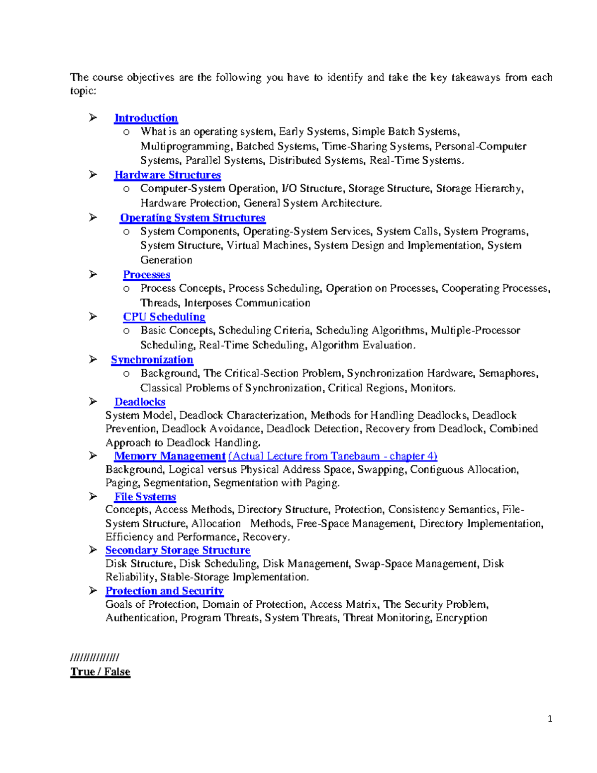 OS micro 2022 final exam worksheet - The course objectives are the ...