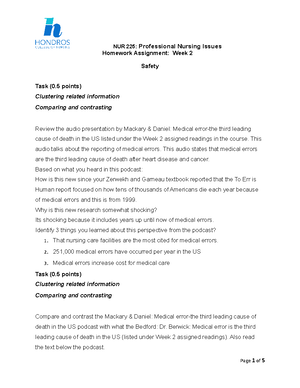 Week 6 adherence - Lesson Plan: Week Page 1 of Lesson Plan: Week 6 Pre-Class Assignment Concepts ...