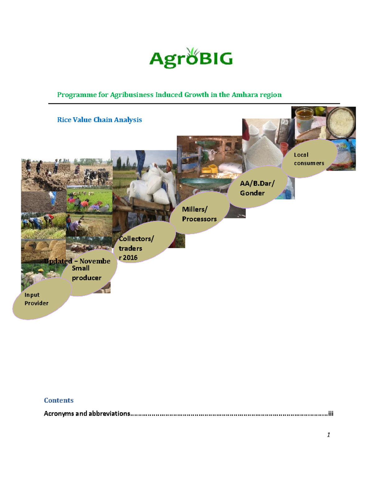 Rice value chain - Project management - Local consumers AA/B/ Gonder ...