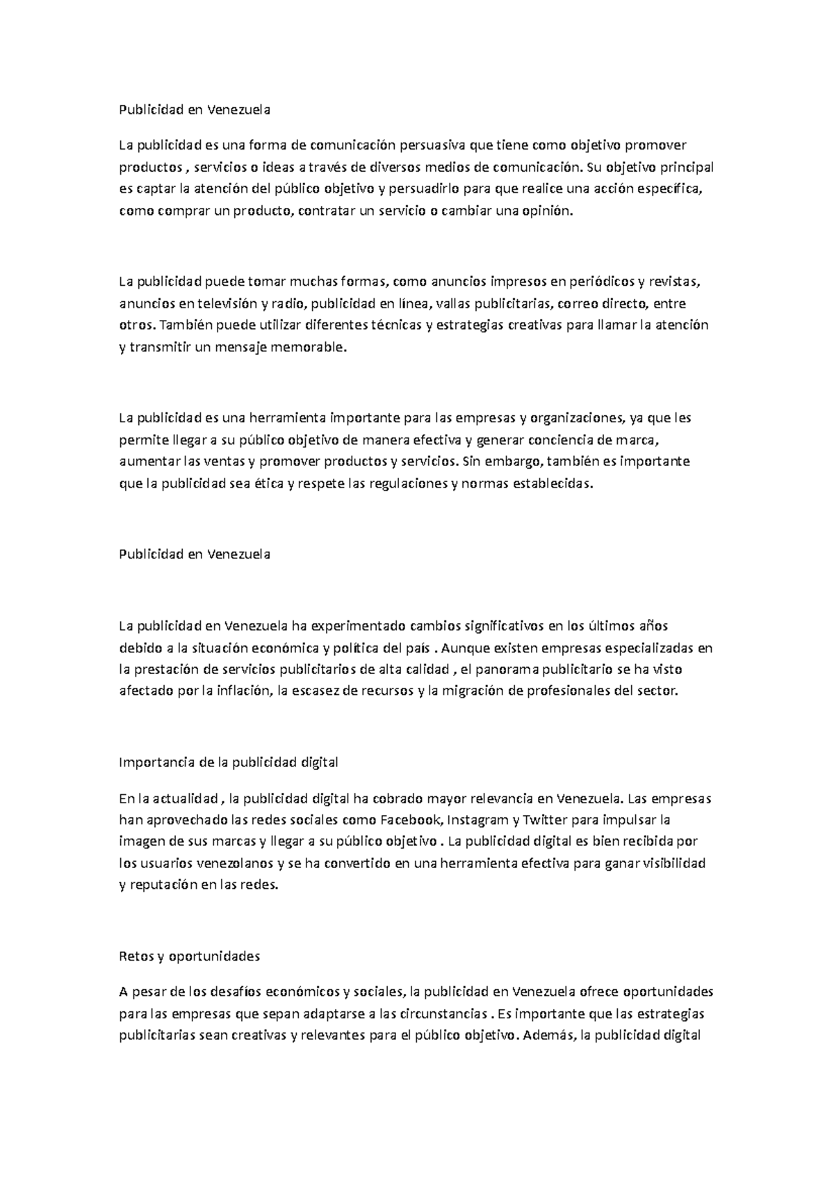 Publicidad en Venezuela - Su objetivo principal es captar la atención ...