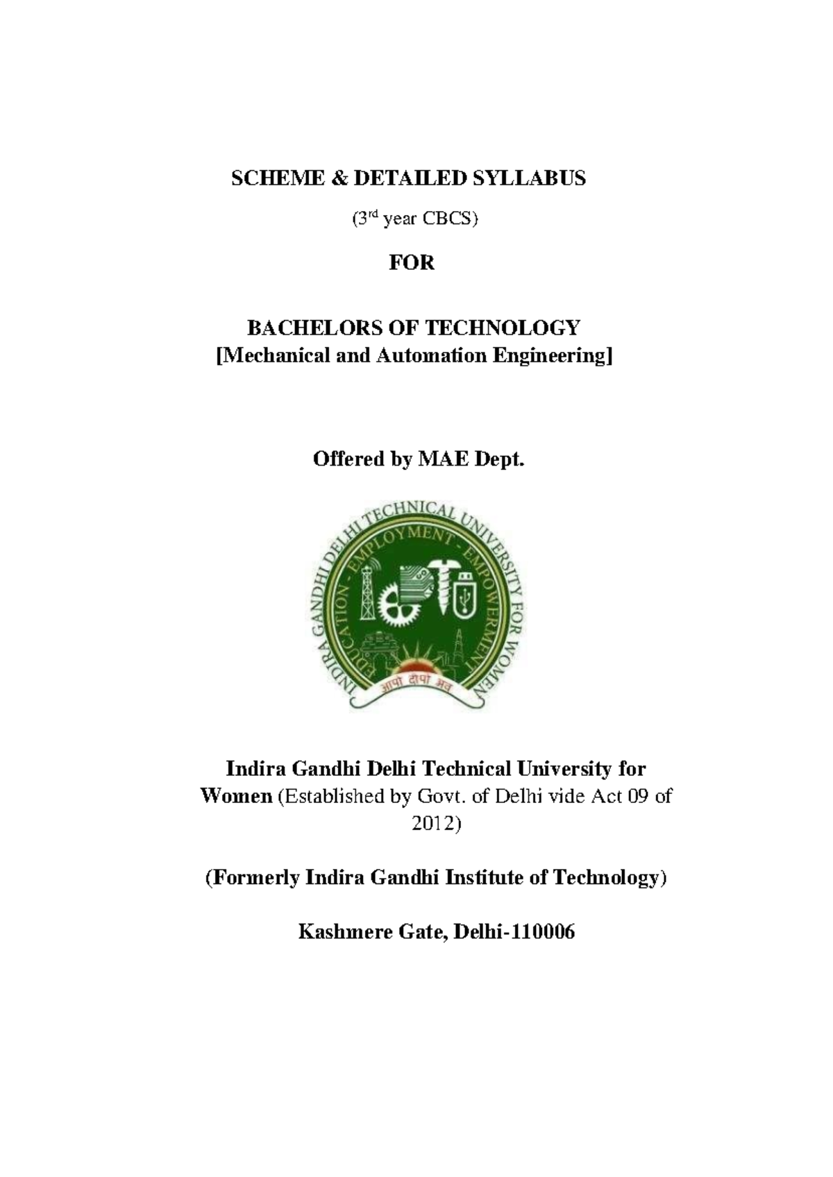 B.Tech 3rd Year Syllabus - SCHEME & DETAILED SYLLABUS (3rd year CBCS ...