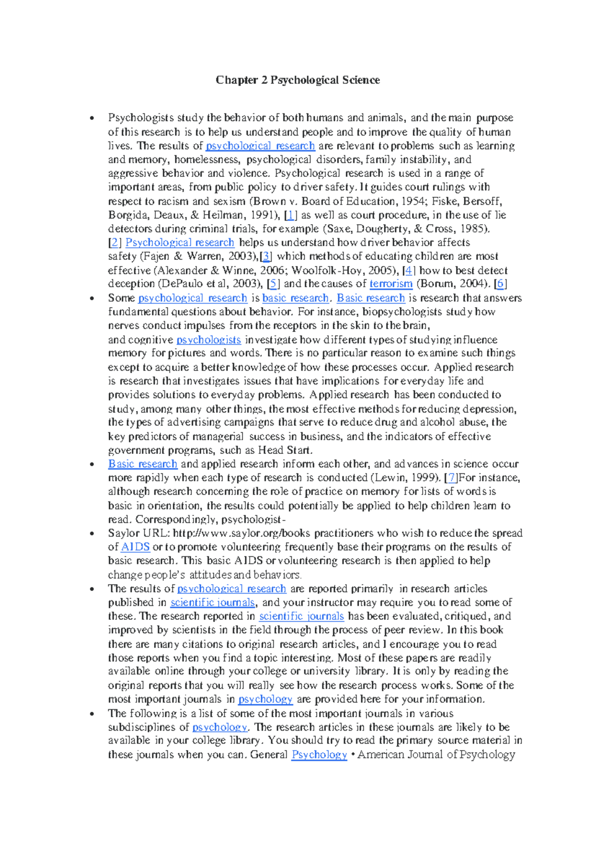 Chapter 2- Summary - Psychological - Science - 7th Edition - 2021 ...