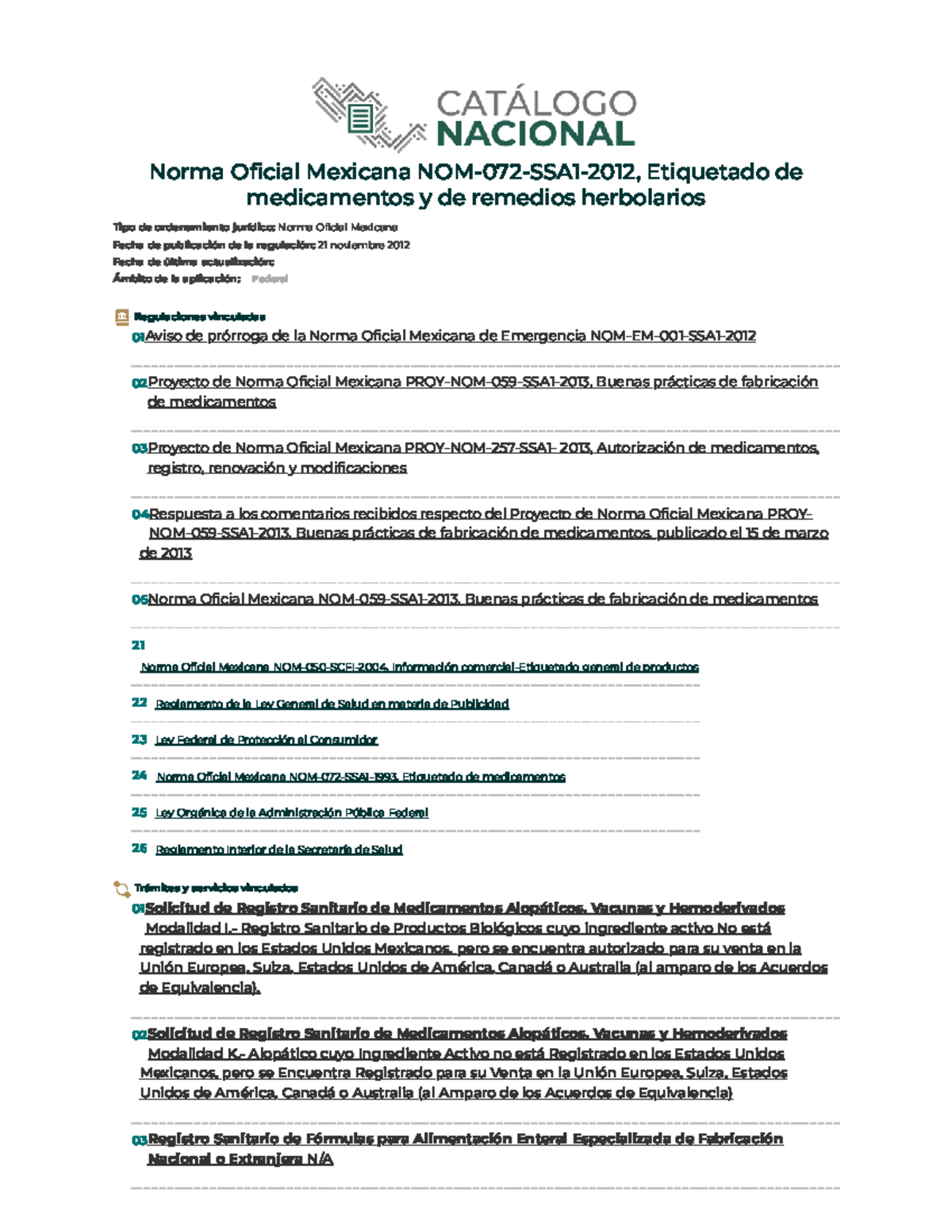 NOM 072 SSA1 2012 - Norma oficial para etiquetado de medicamentos y remedios herbolarios - Studocu