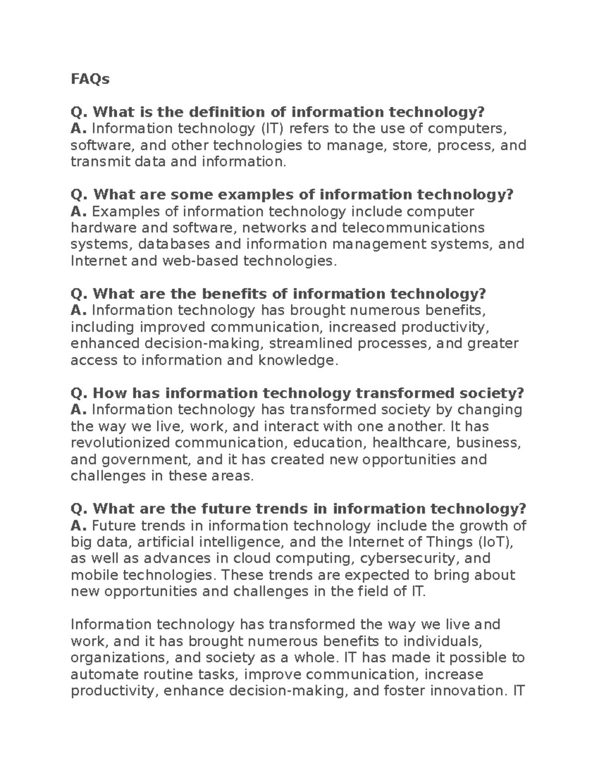 Guide FOR IIT QTNS - This is - FAQs Q. What is the definition of ...