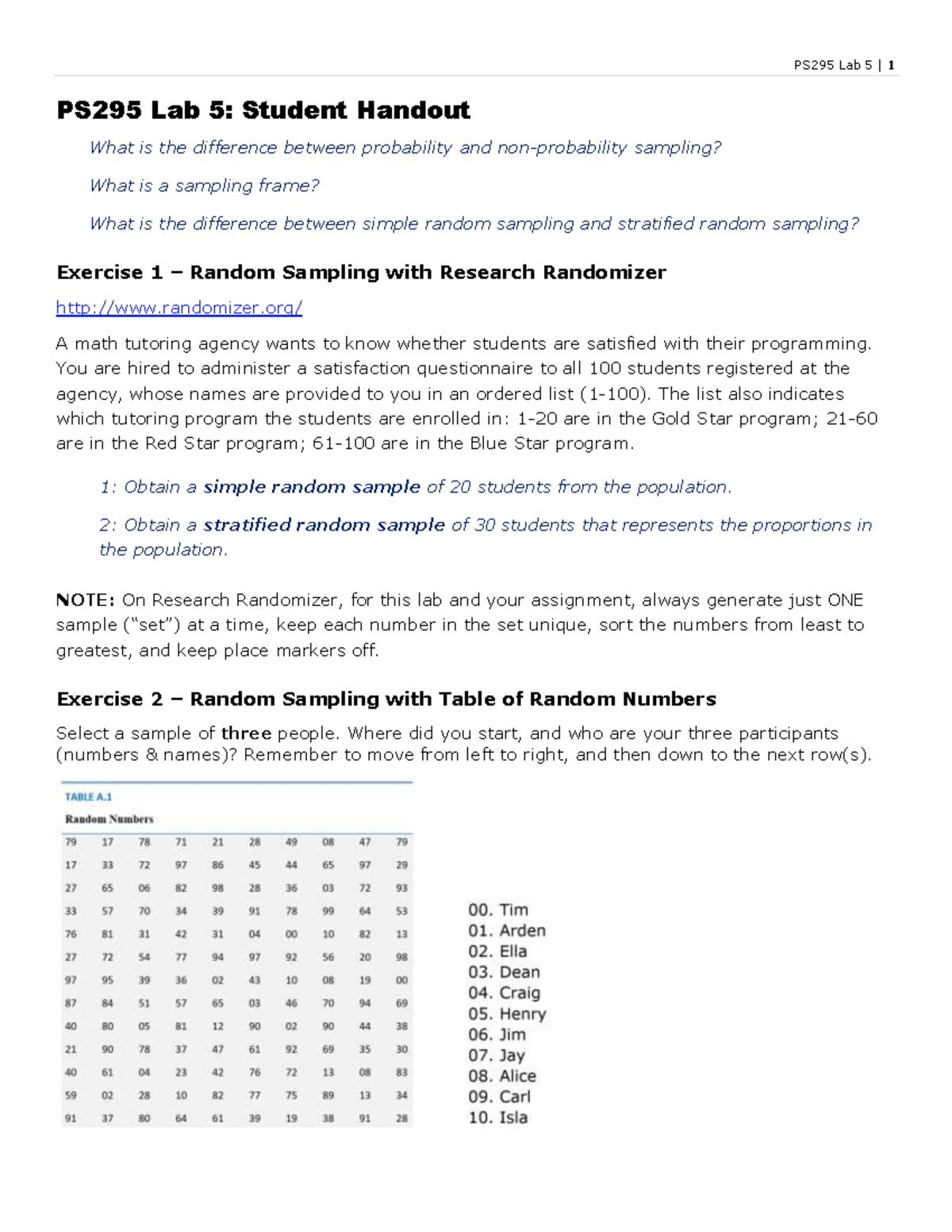 PS295 LAB 5 Student Handout F2023 - PS295 Lab 5 | 1 PS295 Lab 5 ...