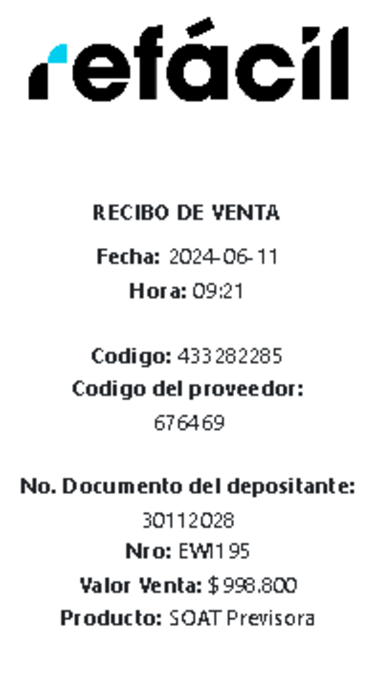 Refacil - Plataforma - Electronica: Magnitudes, leyes y aplicaciones - RECIBO DE VENTA Fecha ...