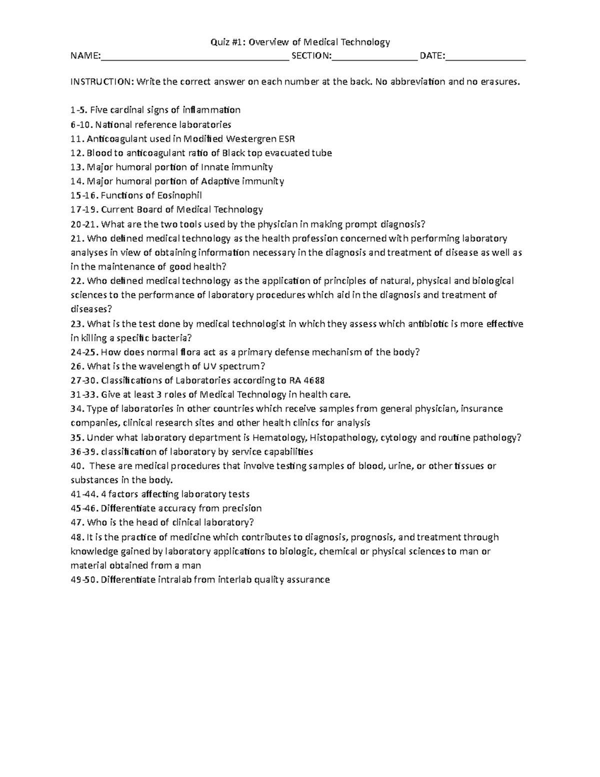 Exam 18 January 2020, questions - Quiz #1: Overview of Medical ...