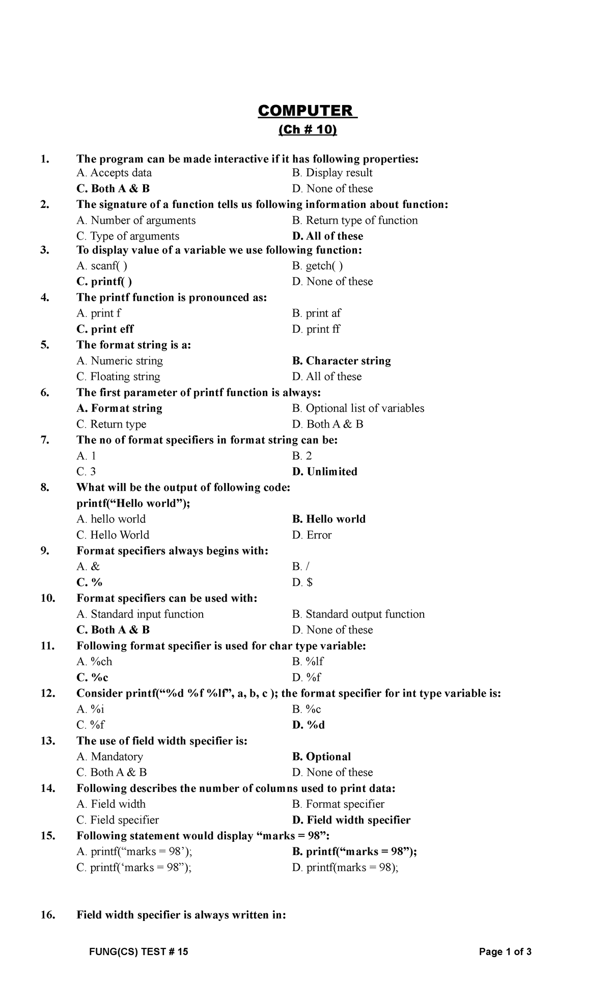 Fundamentals of the Internet and its uses - COMPUTER (Ch # 10) 1. The ...
