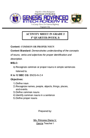 FS1 - Field Study 1 Journal - FS 07-06- Today is our schedule for ...