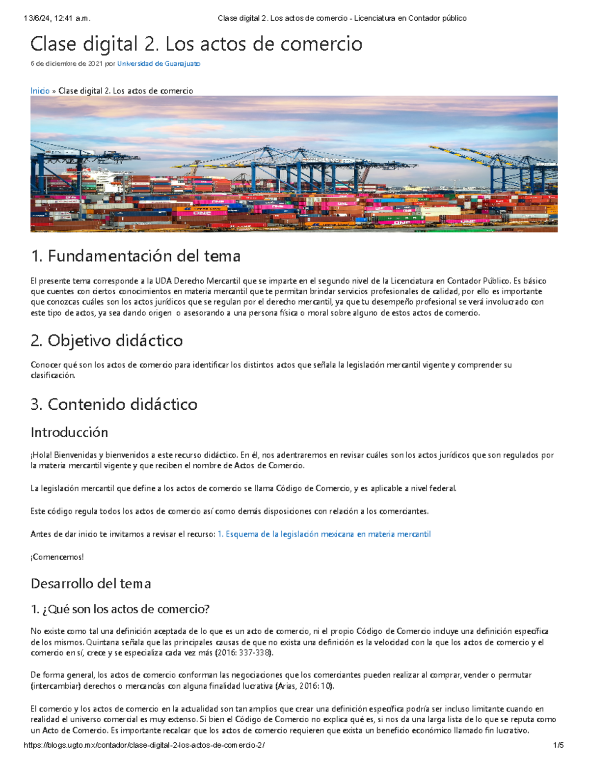 LOS Actos DE Comercio - Clase digital 2. Los actos de comercio 6 de diciembre de 2021 por - Studocu