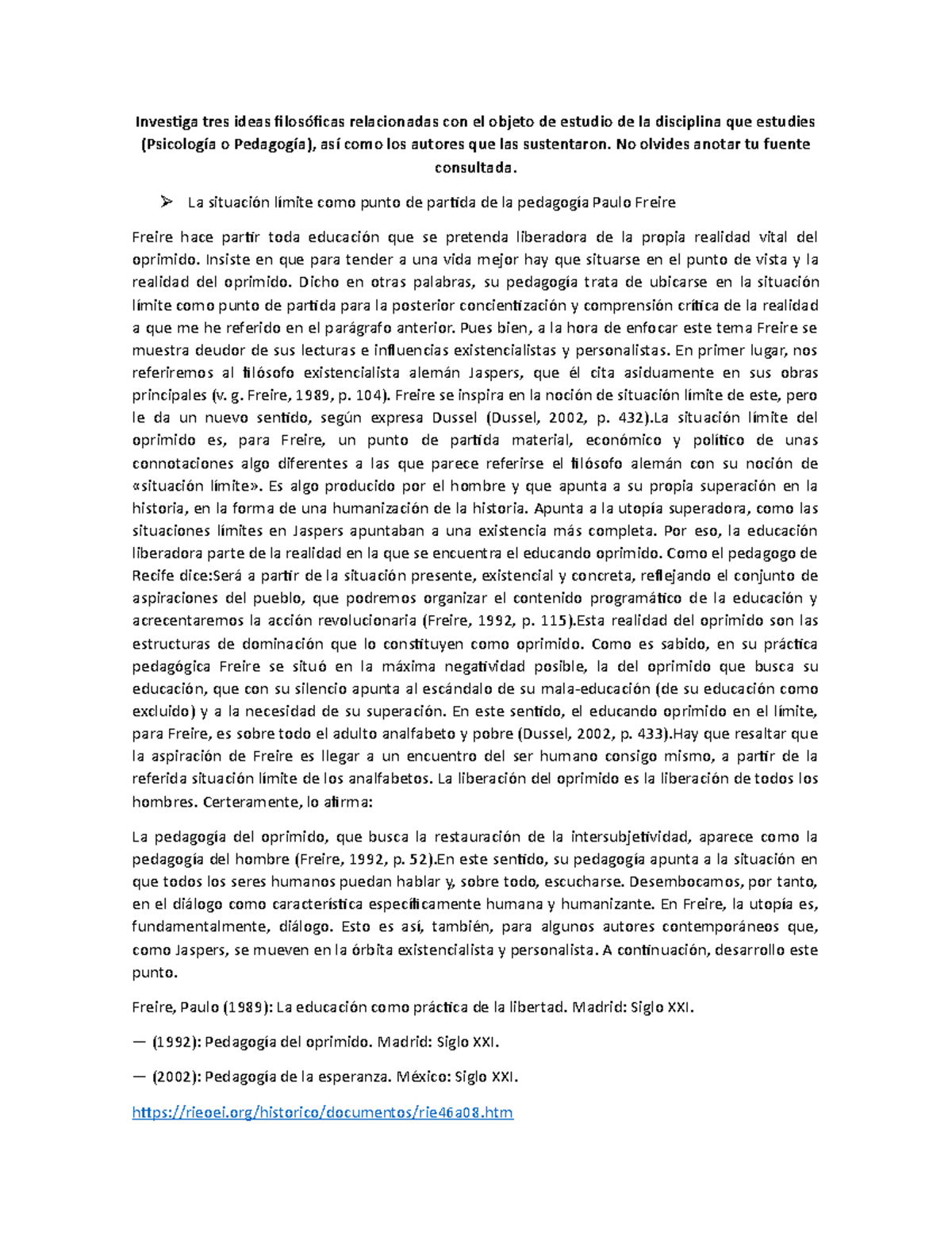 Tarea semana 5 - dsfd - Investiga tres ideas filosóficas relacionadas con el objeto de estudio ...