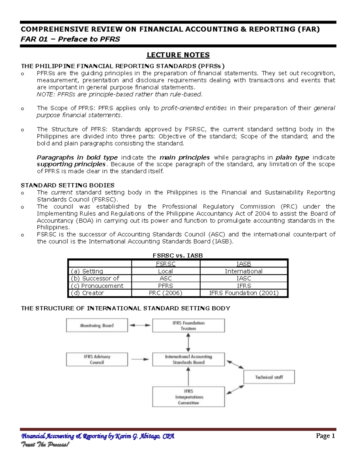 01 Preface to PFRS - lecture notes with multiple choice questions ...