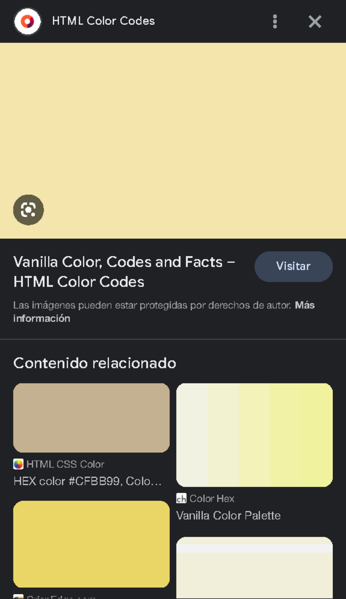 Vanilla color - Búsqueda de Google - Biologia i Geologia - HTML Color ...