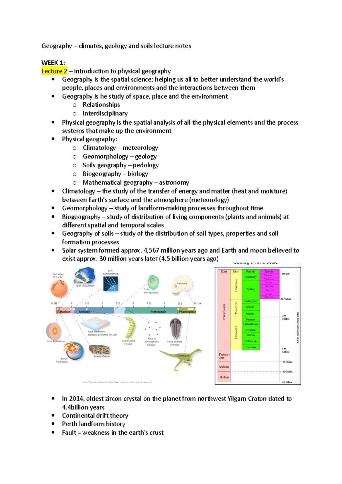Geography - Lecture notes - Geography – climates, geology and soils ...