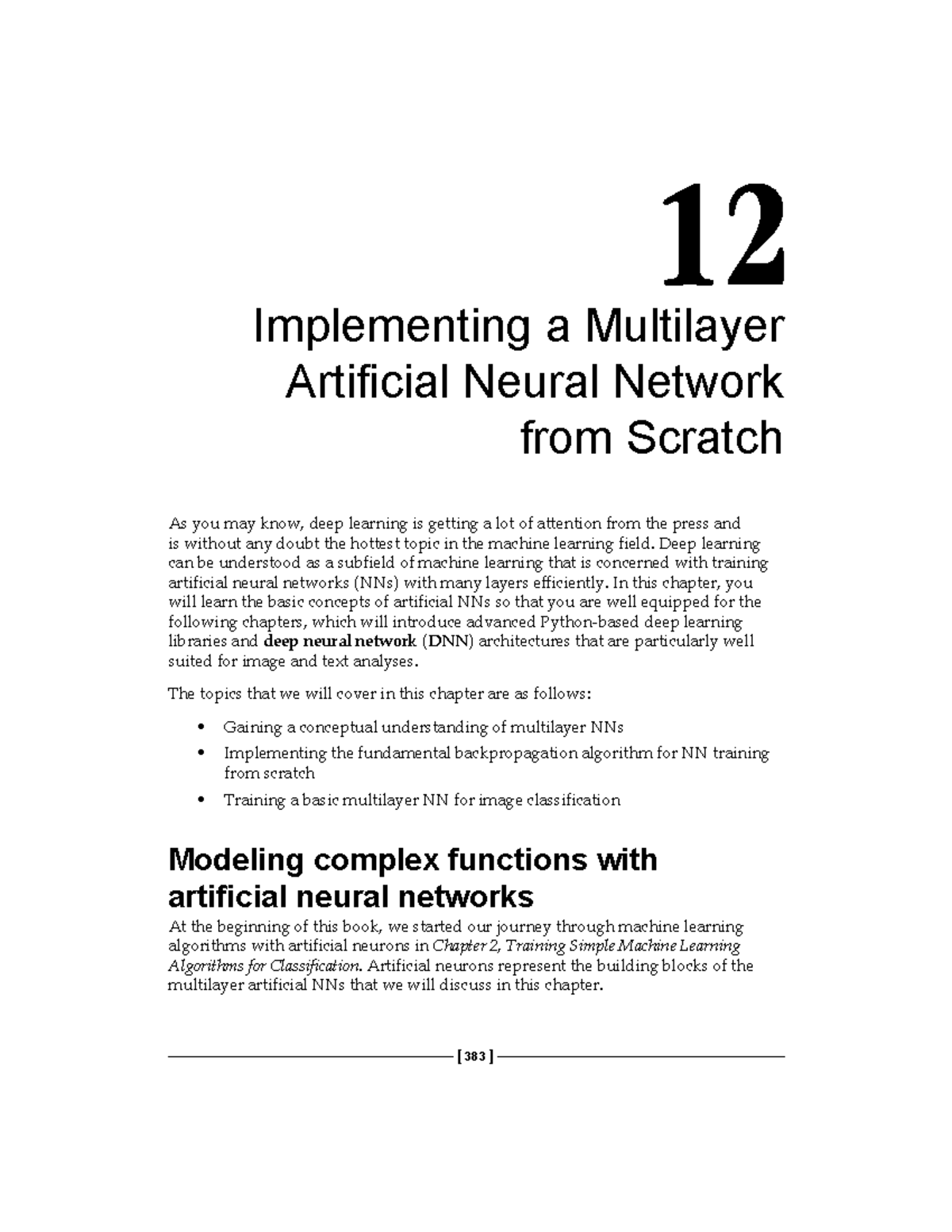 Chapter 12 Implementing A Multilayer Artificial Neural Network From