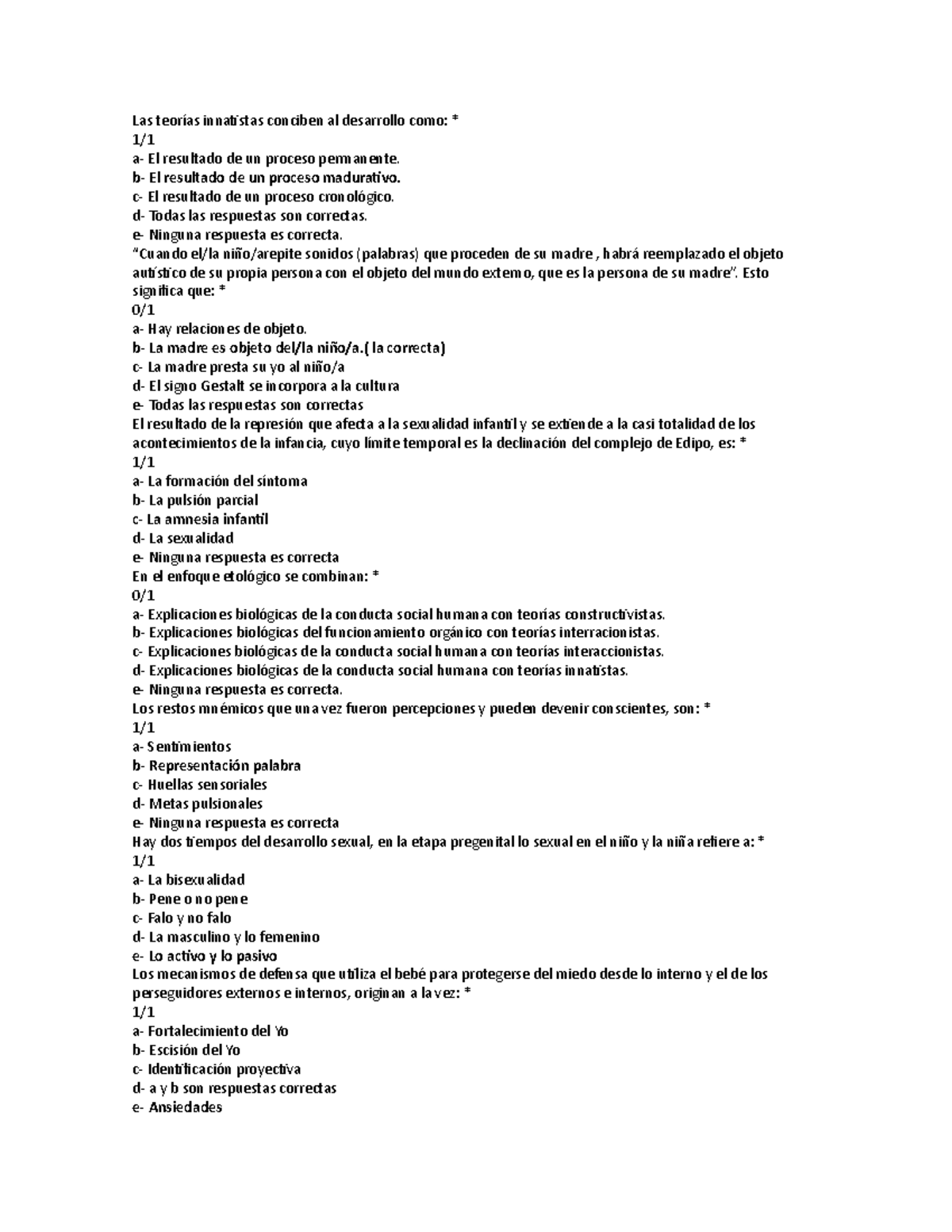 Recuperatorip 1er parcial psico - Las teorías innatistas conciben al ...