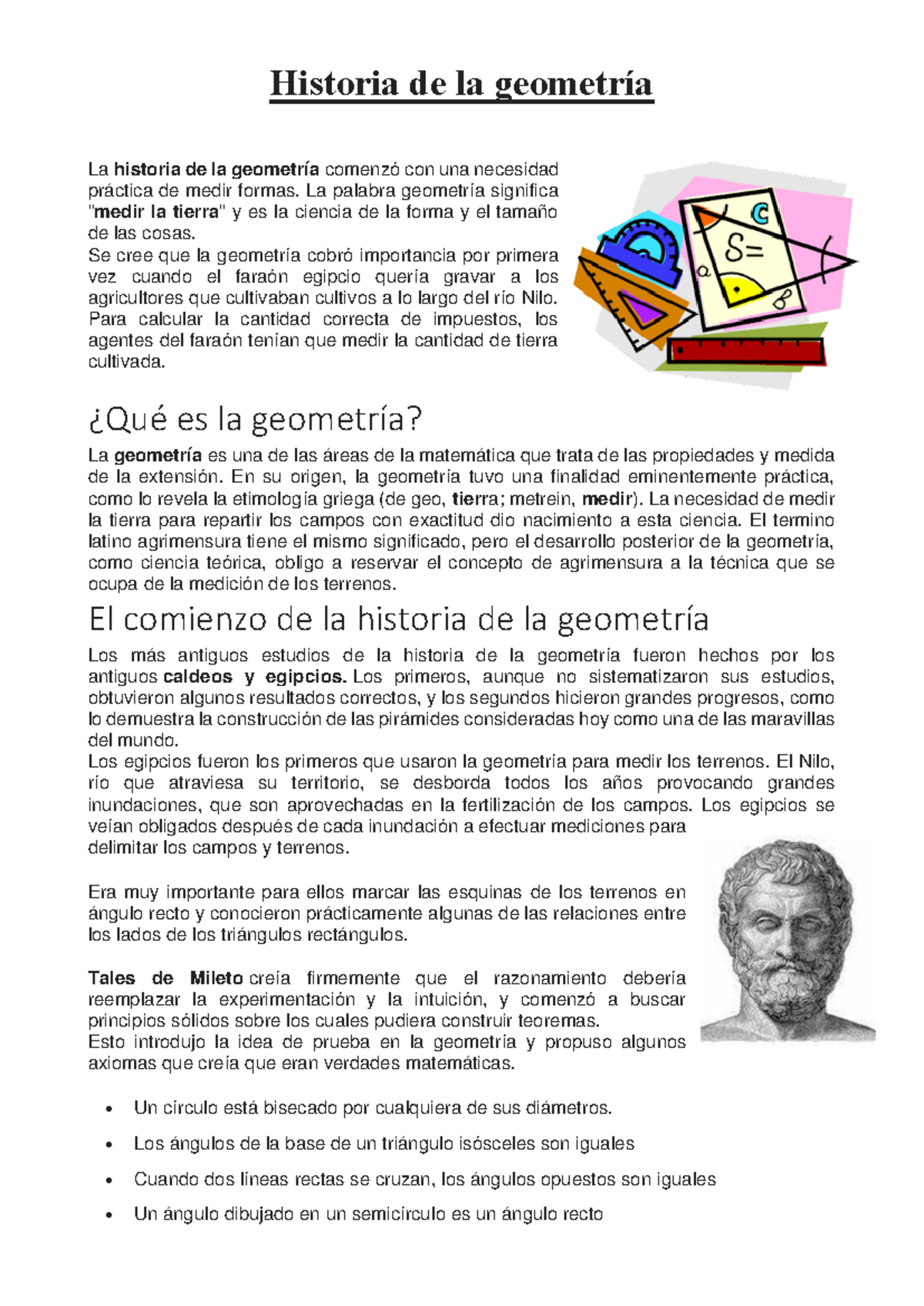 PLAN Lector - Historia DE LA Geometria - Historia de la geometría La ...