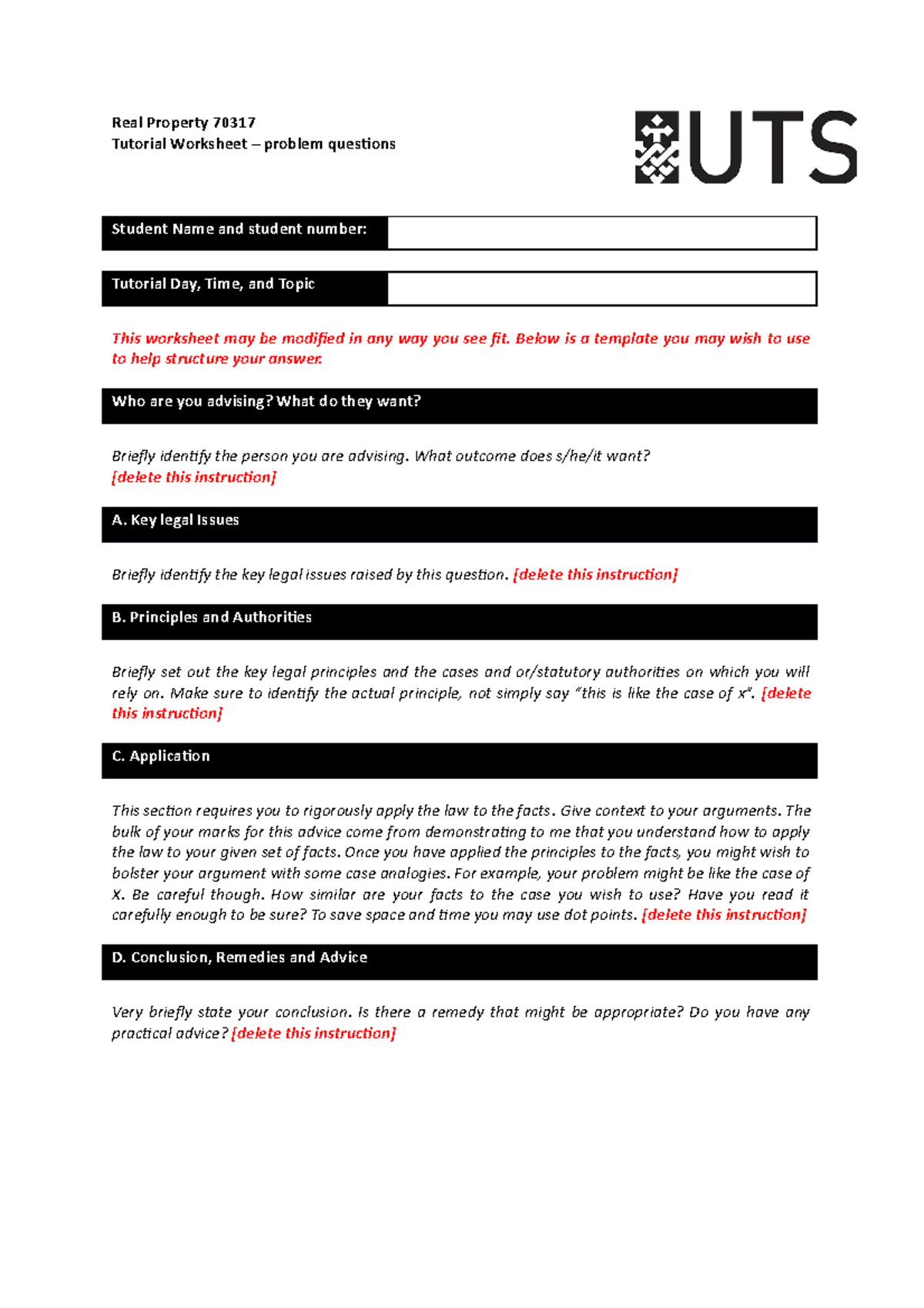 Tutorial Pre-Preparation Worksheet 2022-7 - Real Property 70317 ...