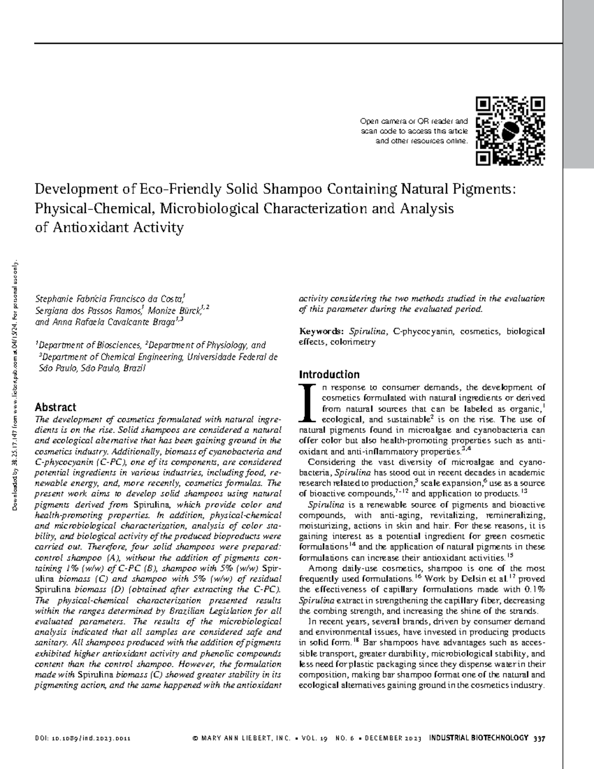Da costa et al 2023 development of eco friendly solid shampoo ...
