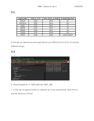 M08 - Capstone 3 - CAPSTONE 3 Configure individual display filters to find the following ...