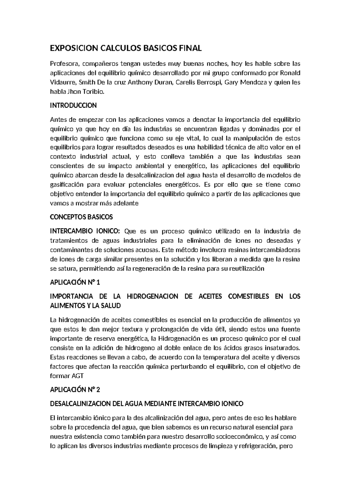 Exposicion Calculos Basicos Final - EXPOSICION CALCULOS BASICOS FINAL ...