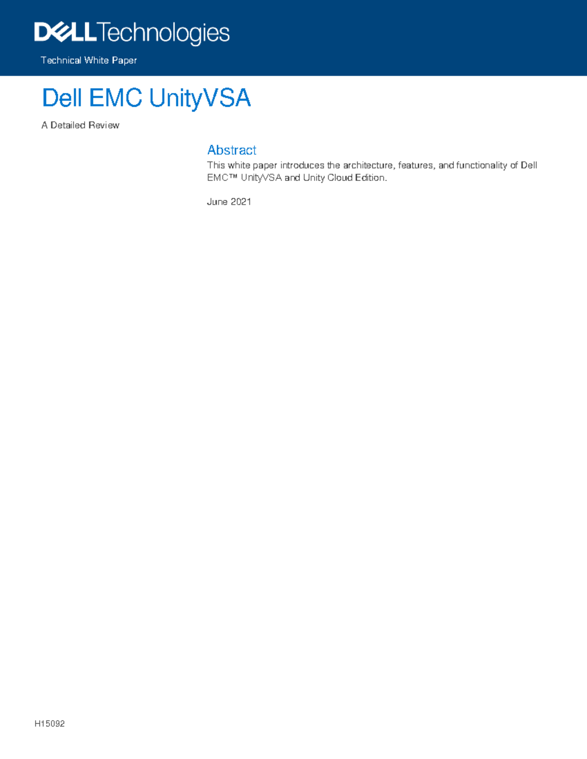 H15092 emc unity unity vsa - H Technical White Paper Dell EMC UnityVSA ...