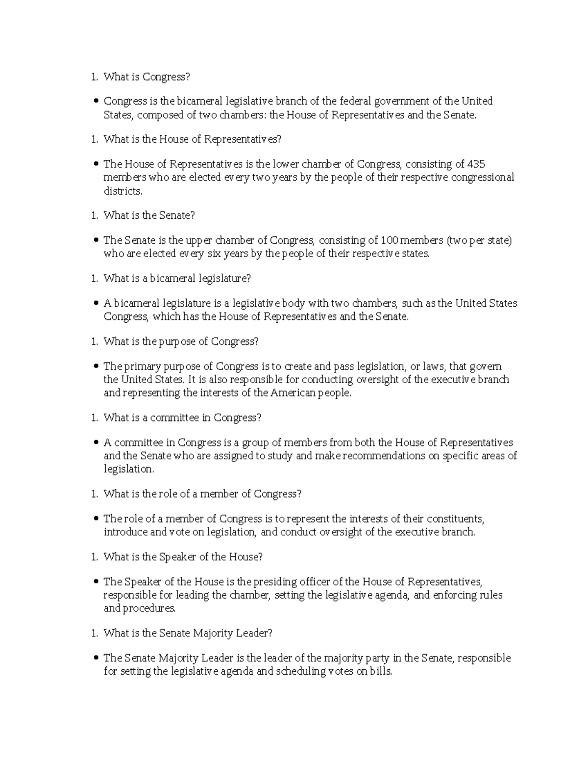 Federal Legislative Branch Congress - What is Congress? Congress is the ...