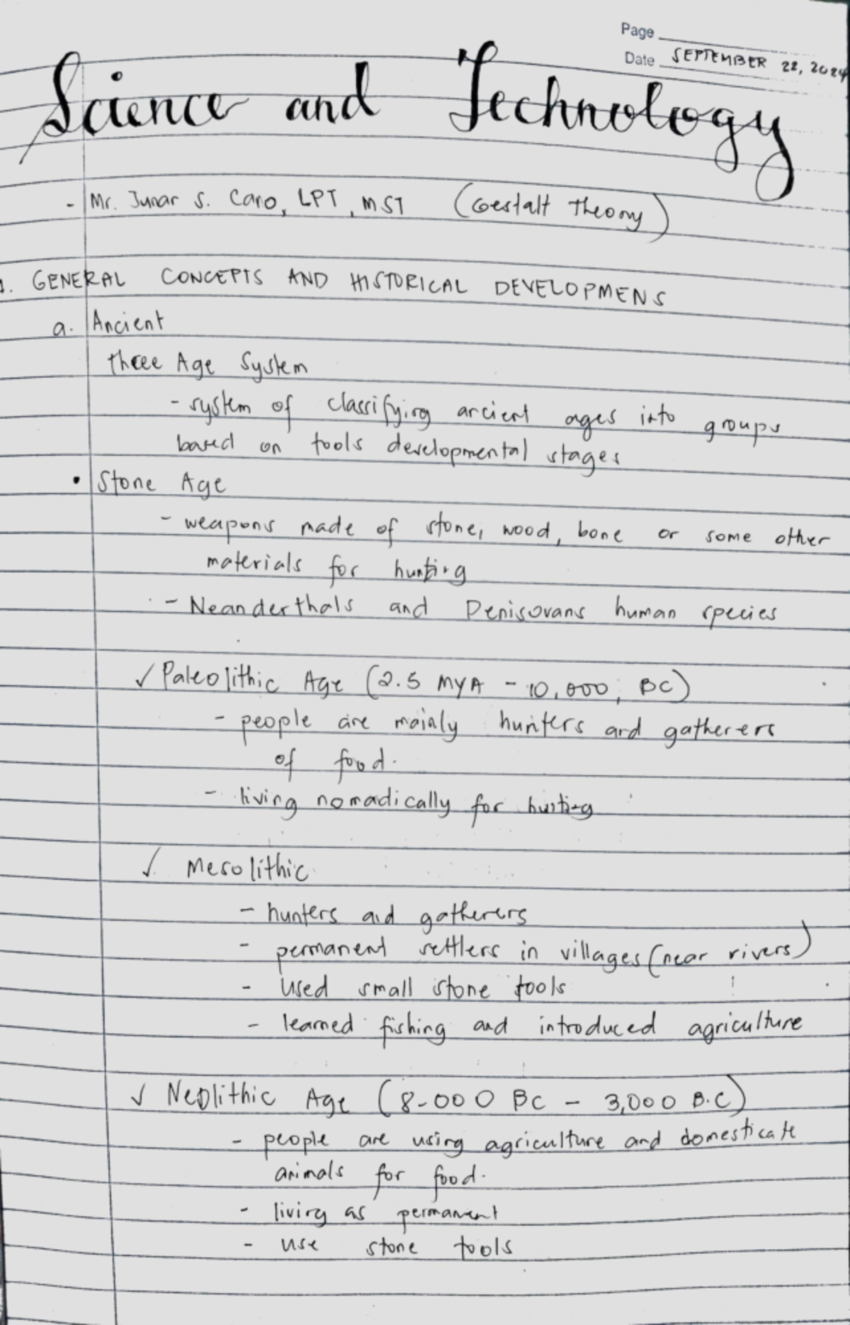 Science and Technology Notes - Page Date (EPTE MBER 22, 202 Sace and ...