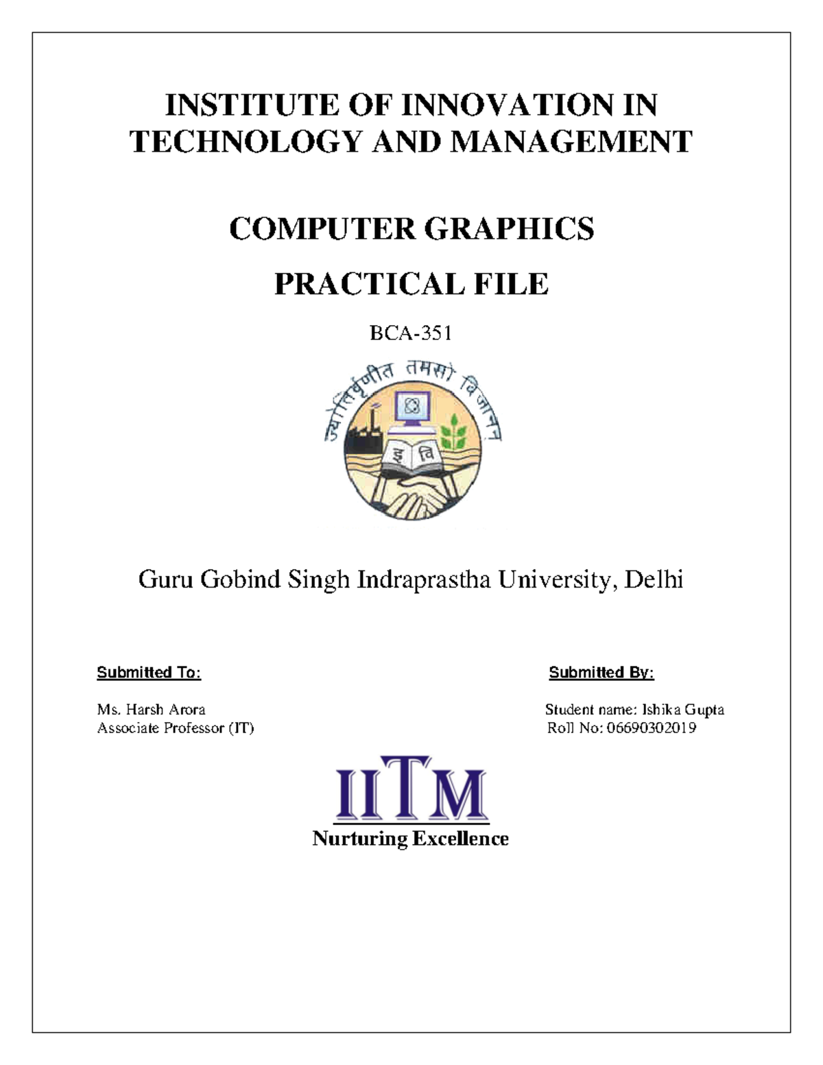 CG Practical File BCA IPU Studocu