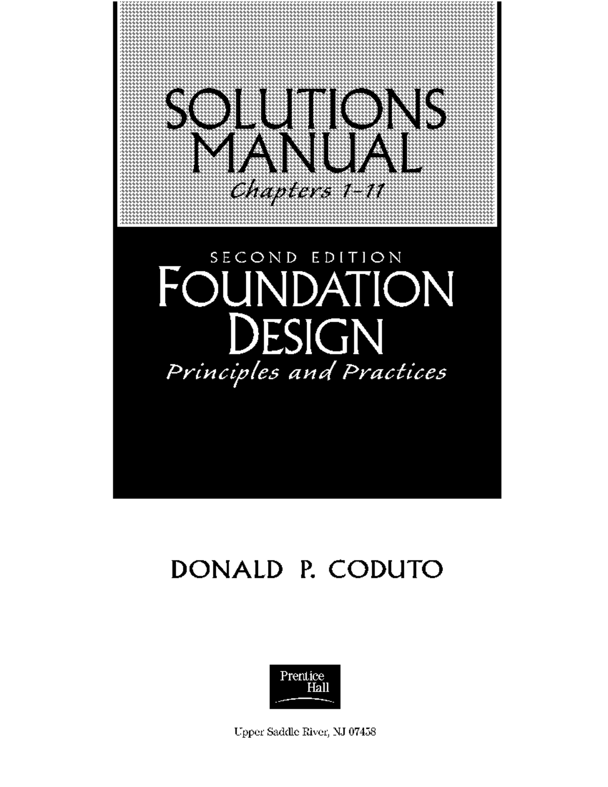 Coduto Foundation Engineering Solution Manual - Studocu