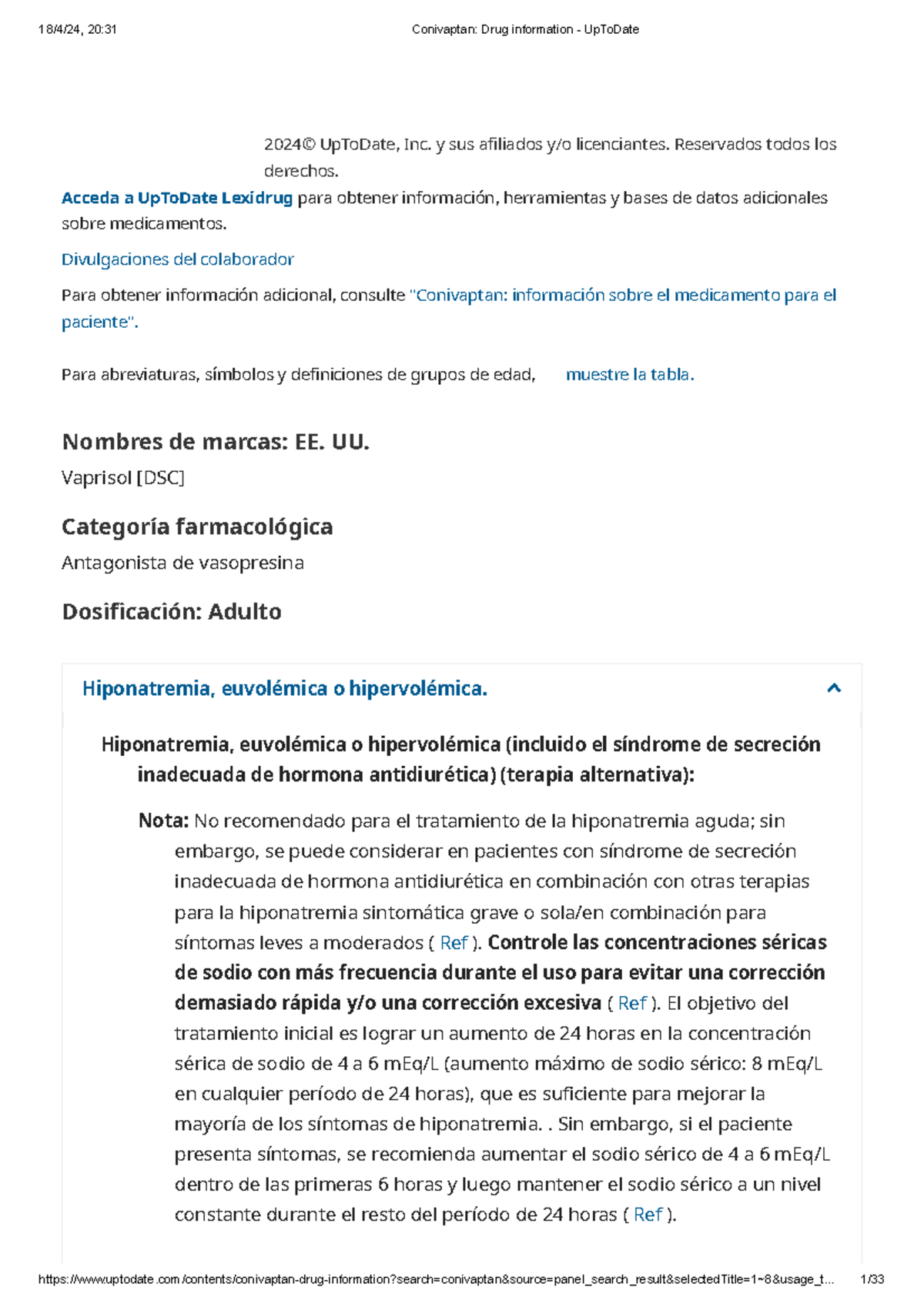 Conivaptan 6 - farmaco apuntes - - Studocu