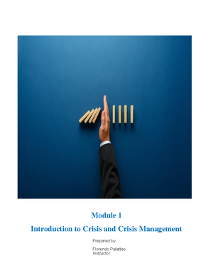 Module 2- Crisis Management Models and Theories - Module 2 Crisis ...