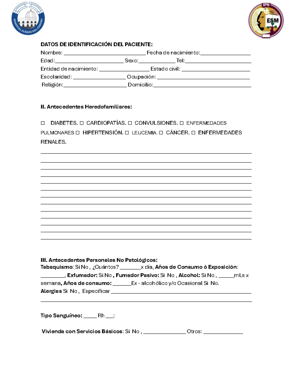 Histori a clinica de la enfermedad - DATOS DE IDENTIFICACIÓN DEL ...